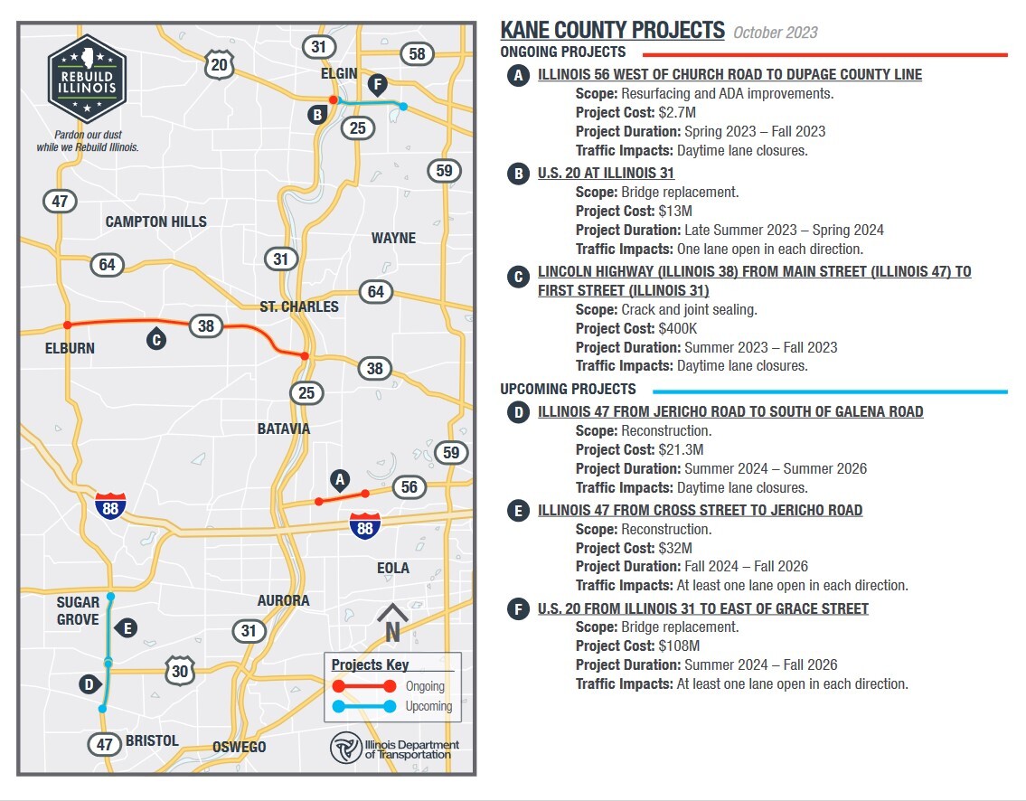 IDOT Announces Multiple Kane County Capital Projects to Improve Infrastructure